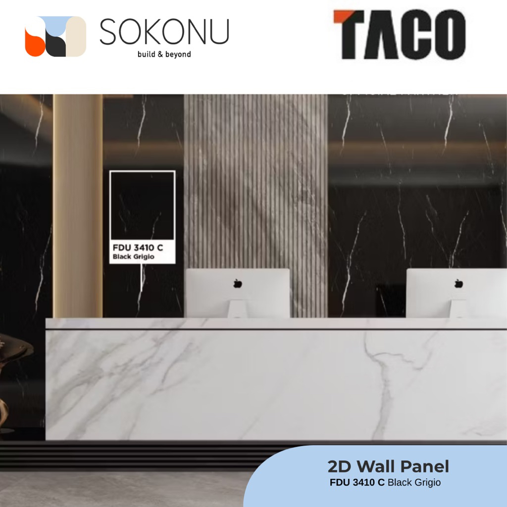 Jual TACO Fideco 2D Wall Panel Stone Series Tebal 3mm Ukuran 122cm x ...