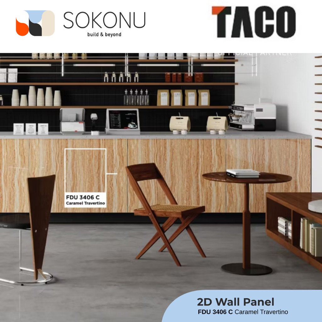 Jual TACO Fideco 2D Wall Panel Stone Series Tebal 3mm Ukuran 122cm x ...