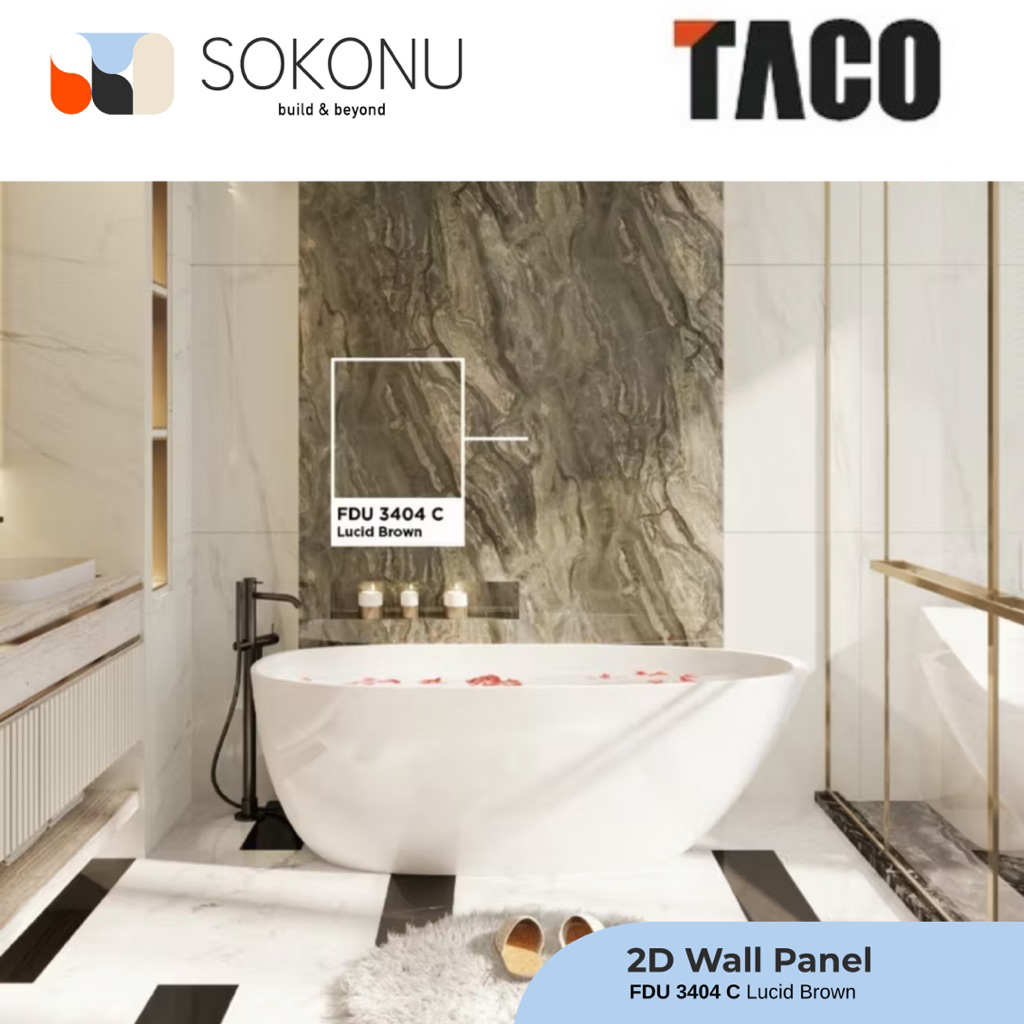 Jual TACO Fideco 2D Wall Panel Stone Series Tebal 3mm Ukuran 122cm x ...