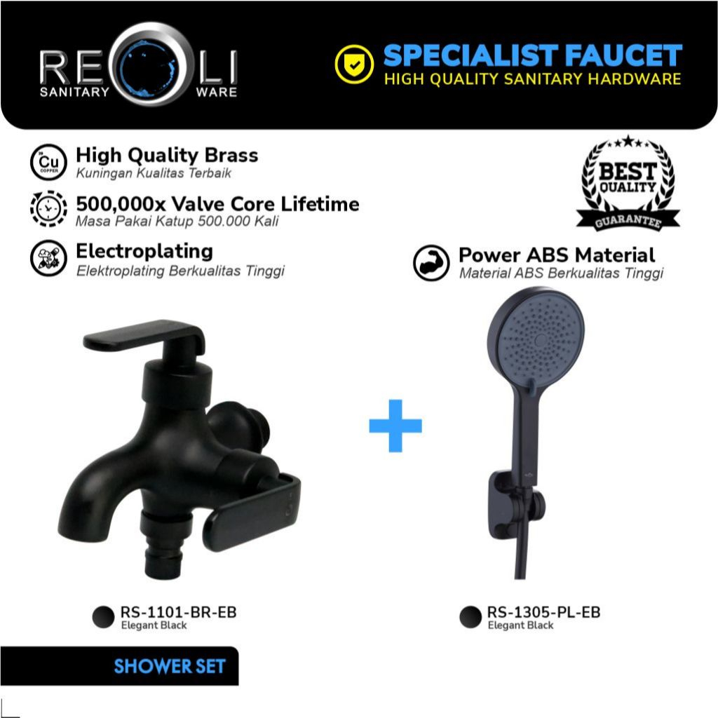Jual REOLI Paket Hemat Keran Cabang Hand Shower Set | Shopee Indonesia