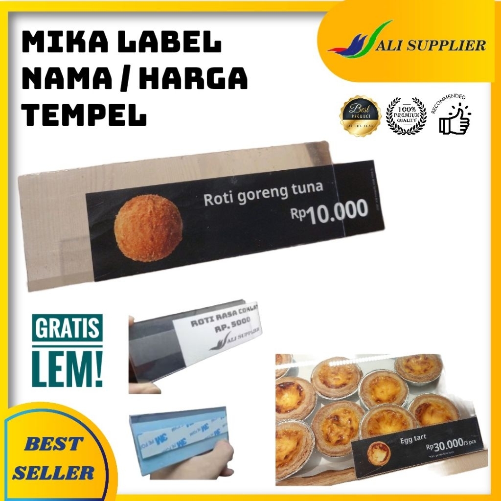 Jual LABEL NAMA HARGA TEMPEL / TEMPAT NAMA MAKANAN / FRAME NAMA HARGA ...