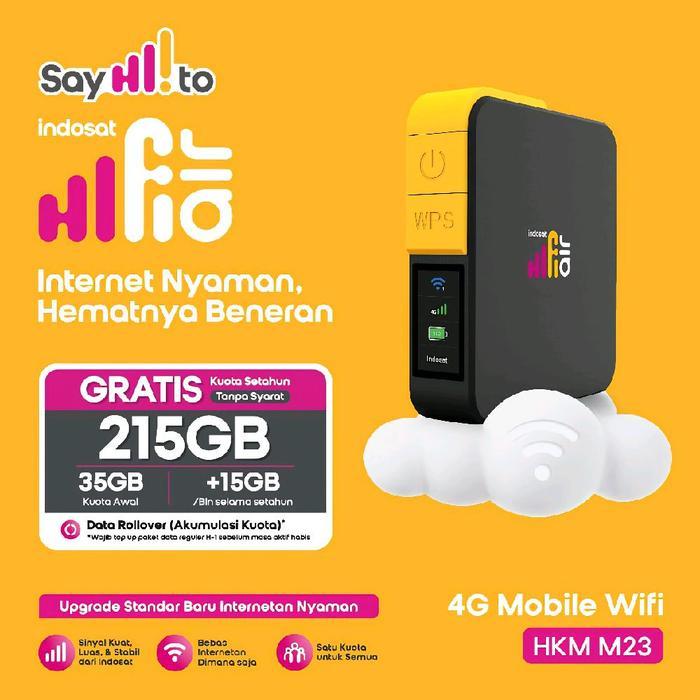 Jual Indosat HiFi Air MODEM Wifi 4G LTE M23 Free 215GB 1th Portable ...