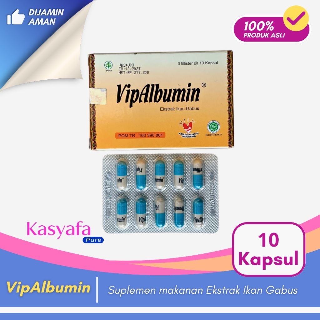 Jual Vipalbumin Strip isi 10 Kapsul Ekstrak Ikan Kutuk | Shopee Indonesia