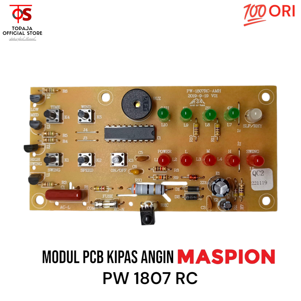 Jual Modul PCB Kipas Angin Meja Maspion PW 1807 RC - PCB Kipas MASPION ...