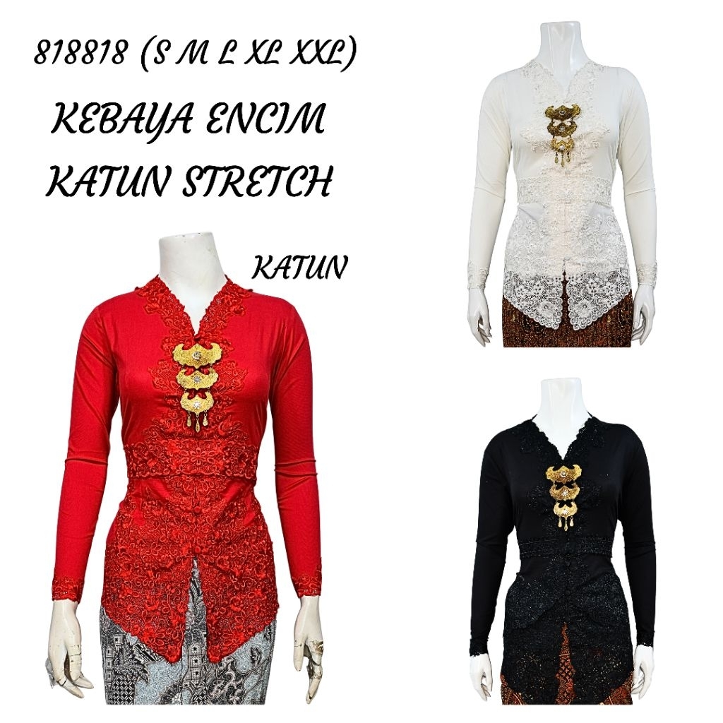 Jual Indah KEBAYA ENCIM LENGAN PANJANG BORDIR SENADA KATUN STRETCH ...