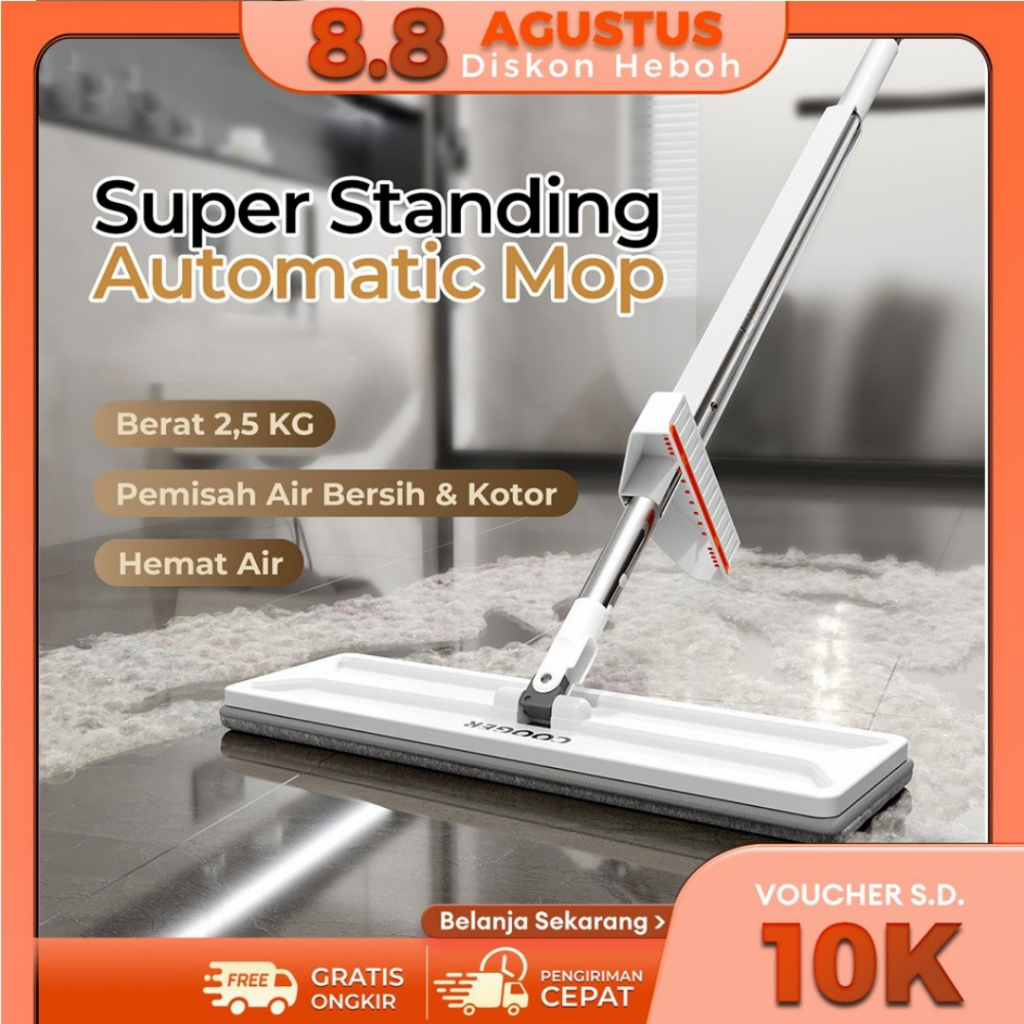 Jual [voucher 10k]COOGER Alat Pel Otomatis Super Praktis Standing Mop ...