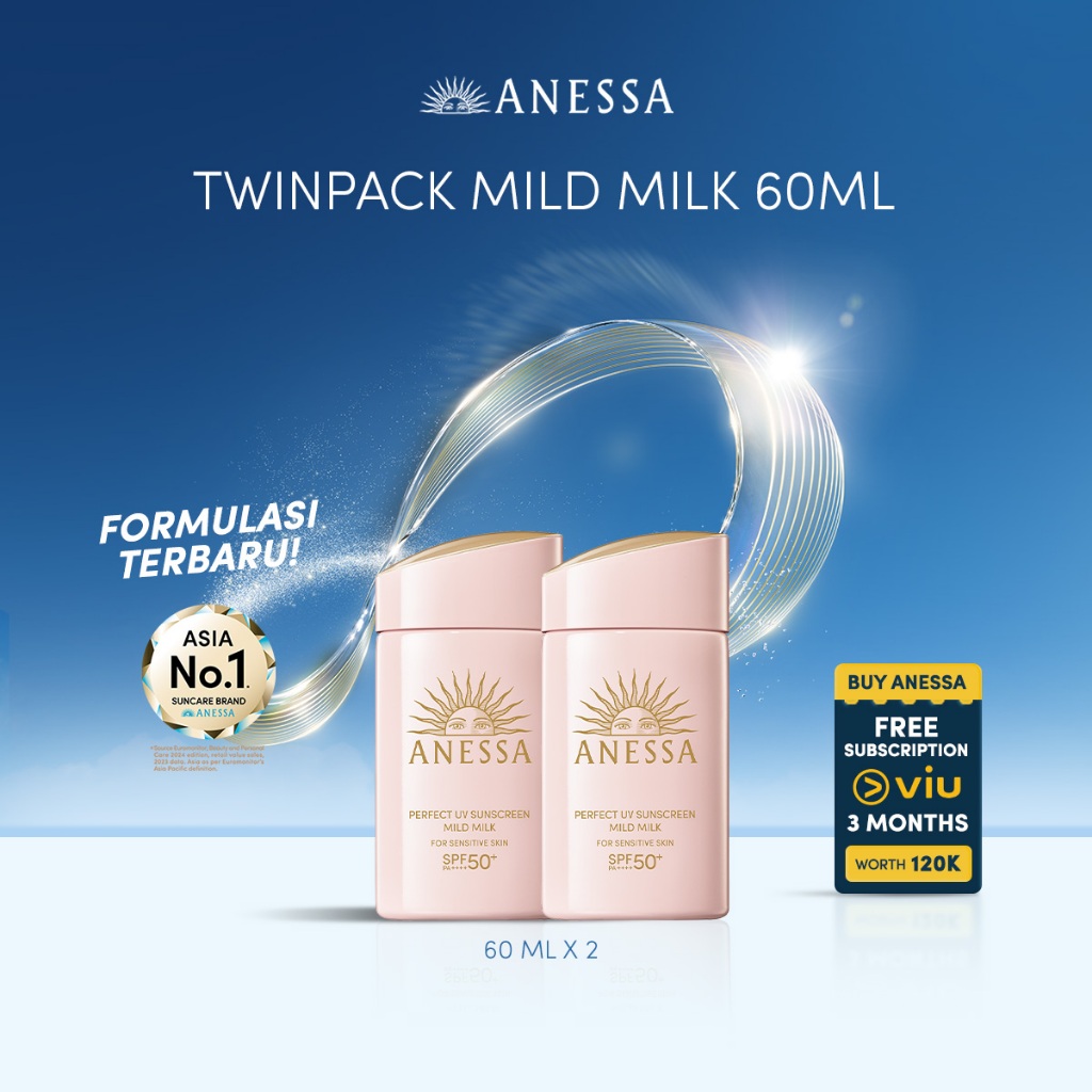 Jual Anessa - Twinpack Mild Milk Sunscreen 60ML SPF 50+ PA++++ | Shopee ...