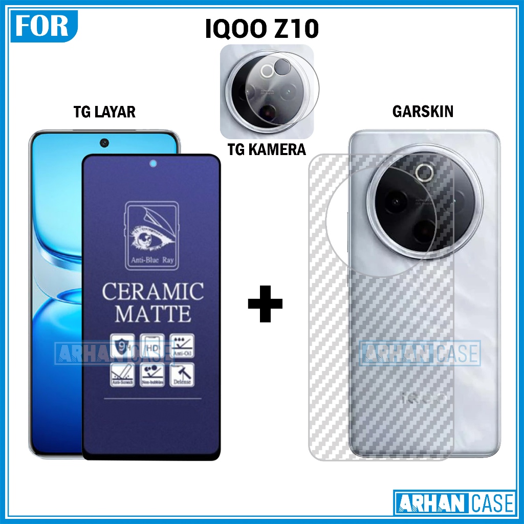Jual Paket Triple 3in1 Tempered Glass Iqoo Z10 Lite Z10R Neo 10 Garskin ...