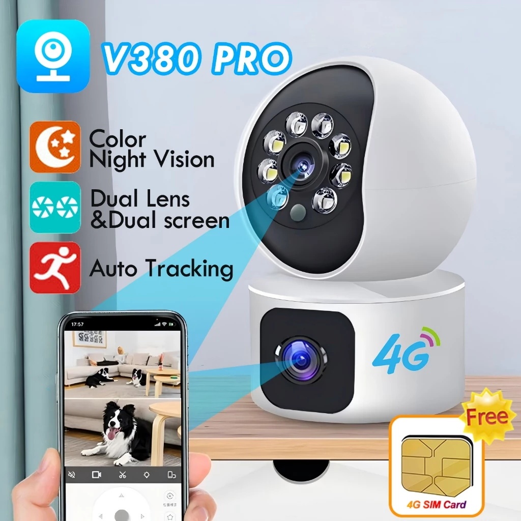 Jual CCTV V380 Pro Kamera Dual Lens 8MP+8MP cctv wifi jarak jauh lewat ...