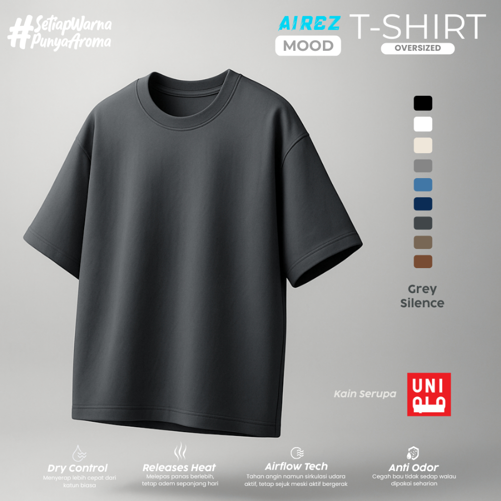Jual MOODLY BASIC - Kaos Oversize Unisex Polos Tshirt Heavyweight Airez ...