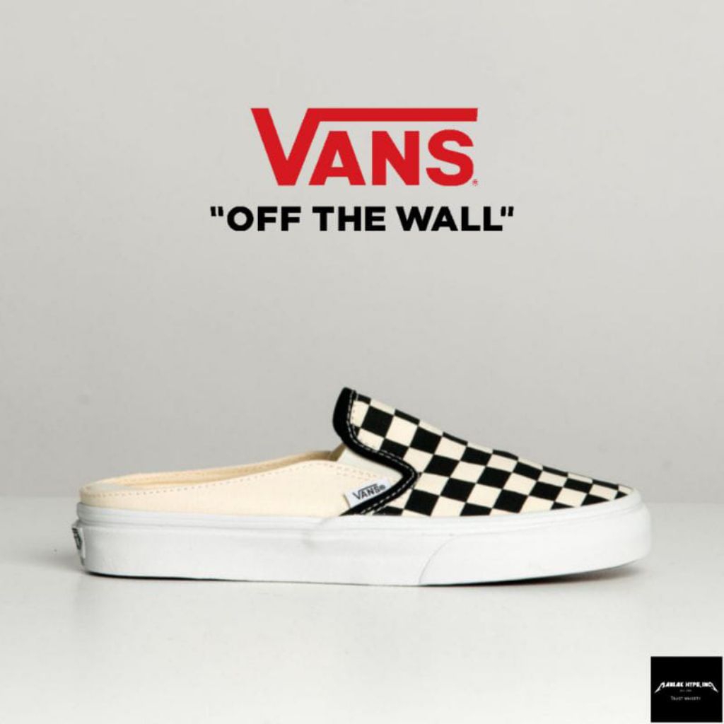 Jual Vans Slip On Mule Checkerboard Black White | Shopee Indonesia