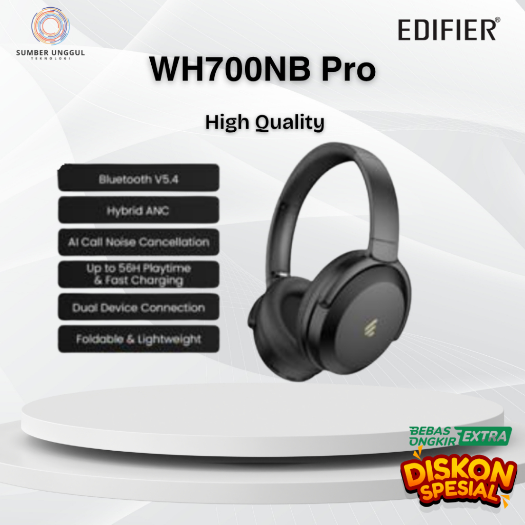 Jual EDIFIER WH700NB Pro Wireless Over-Ear Headphones with Active Noise ...