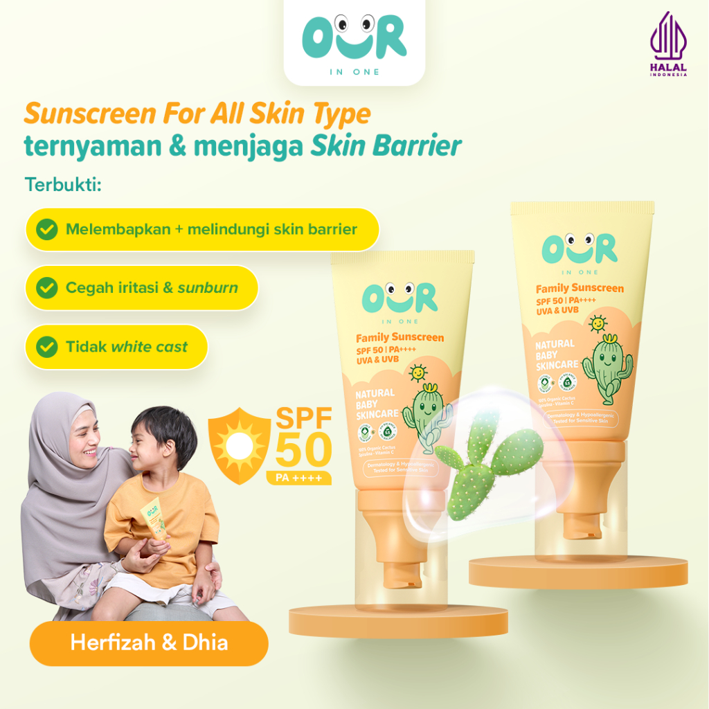 Jual [DAPAT 2] Our in One Sunscreen Bayi Anak SPF50 PA++++| Organik ...