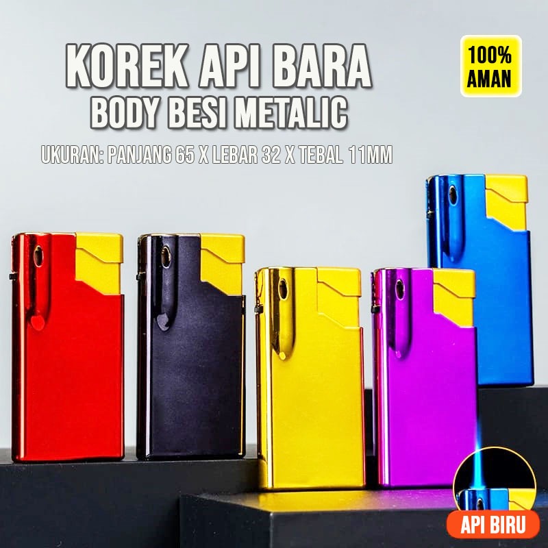 Jual BBAK Korek Api Bara Body besi Metalik Bisa Diisi Ulang | Shopee ...