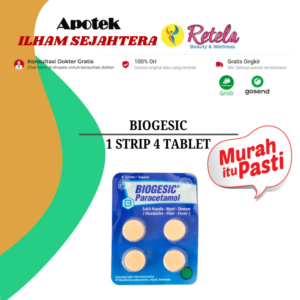 Jual BIOGESIC 1 STRIP 4 TABLET | Shopee Indonesia