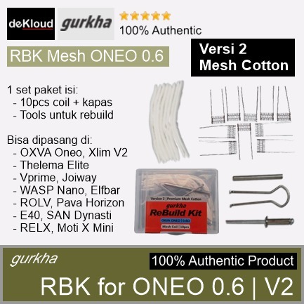 Jual Gurkha RBK ONEO V2 / Thelema Elite 0.6 Mesh Coil | 0,6 xlim v2 pro ...