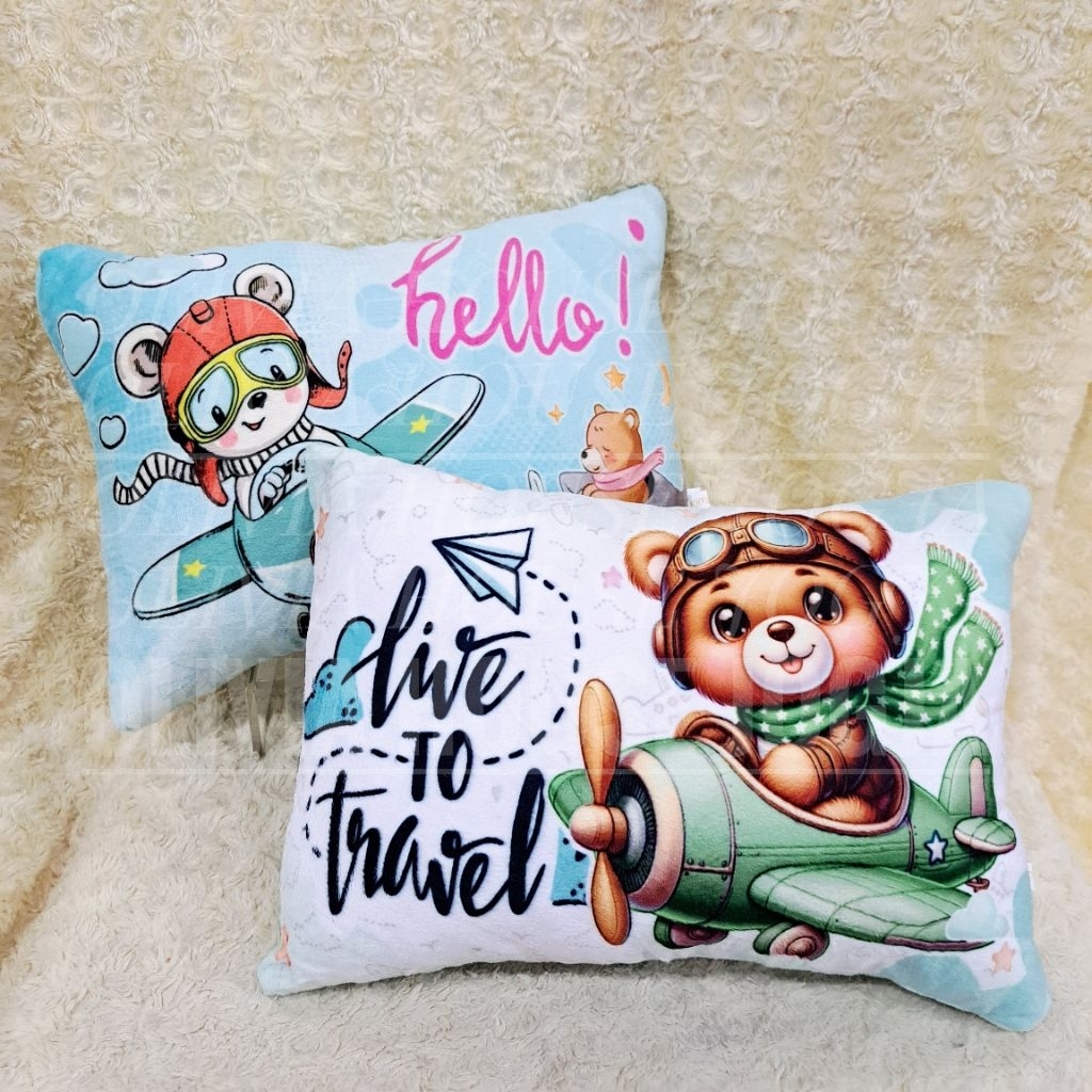 Jual Bantal Beruang Pilot Print Kotak Bantal Bear Tosca Print | Shopee ...