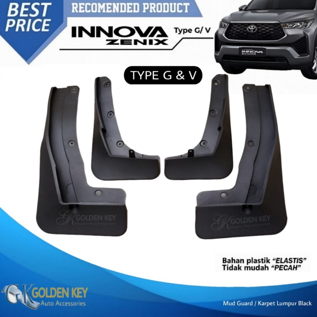 Jual Mud Guard Innova Zenix 2023 Type G & V Karpet Lumpur Black ...
