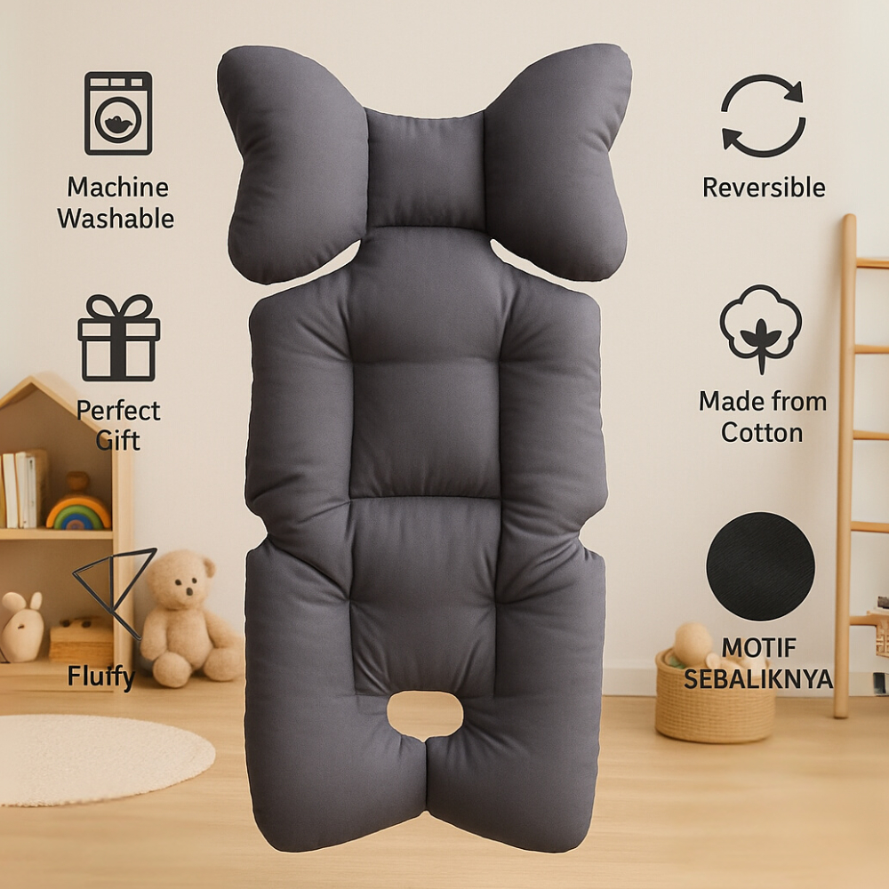 Jual Alas STROLLER PAD GREY BLACK KATUN JEPANG Bantalan stroler carseat ...