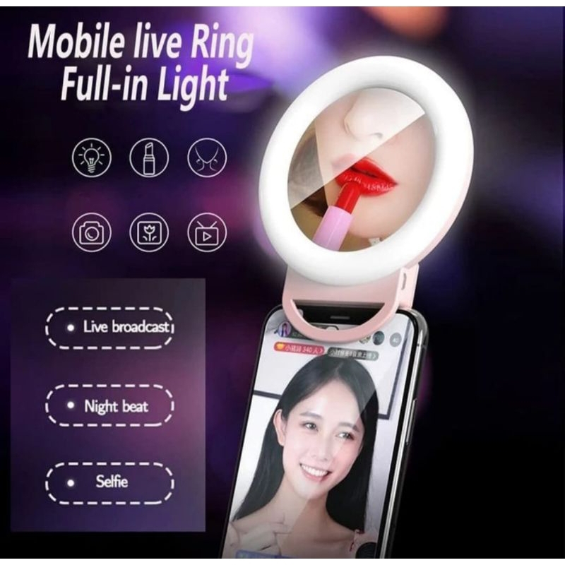Jual MIXIO Ring light Portable A4 Makeup kaca Mirror Clip Fill Light ...