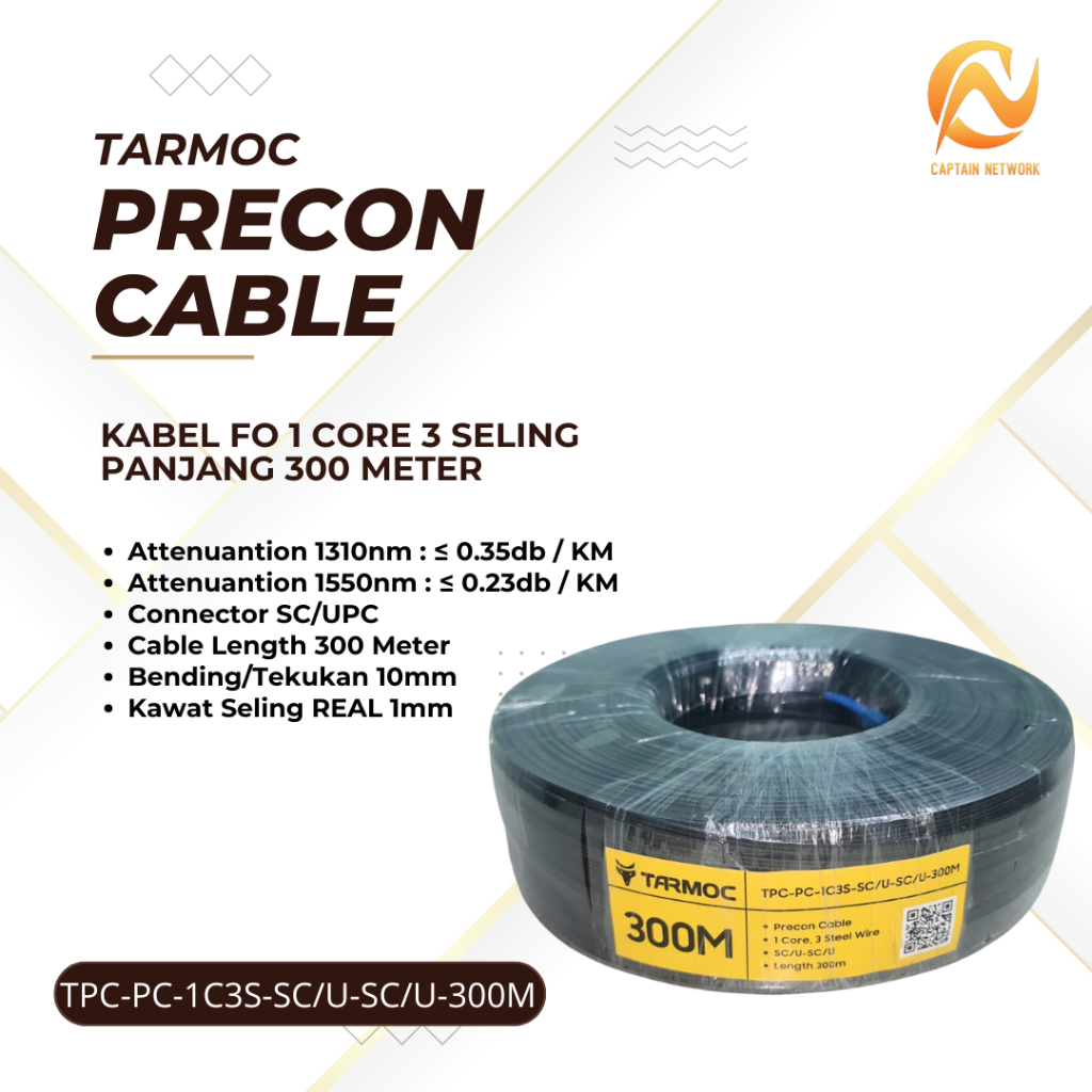 Jual Kabel FO Precon 300 Meter | Kabel Fiber Optic Drop core 300M ...