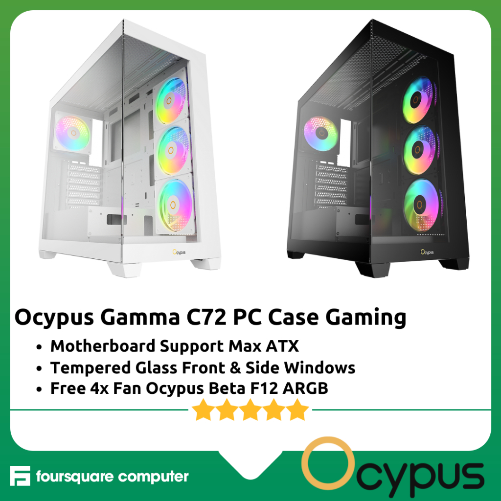 Jual Ocypus Gamma C72 Case | Casing CPU Komputer ATX Hitam dan Putih ...