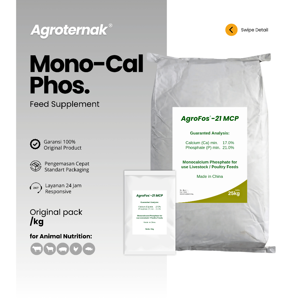 Jual Monocalcium Phosphate MCP 1kg AGROFOS-21 Biofos Kalsium Fosfat ...