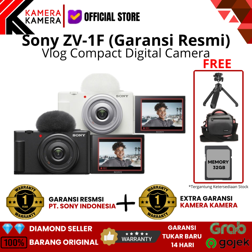 Jual SONY ZV-1F / SONY ZV 1F / SONY ZV1F Digital Compact Kamera Vlog 4k ...