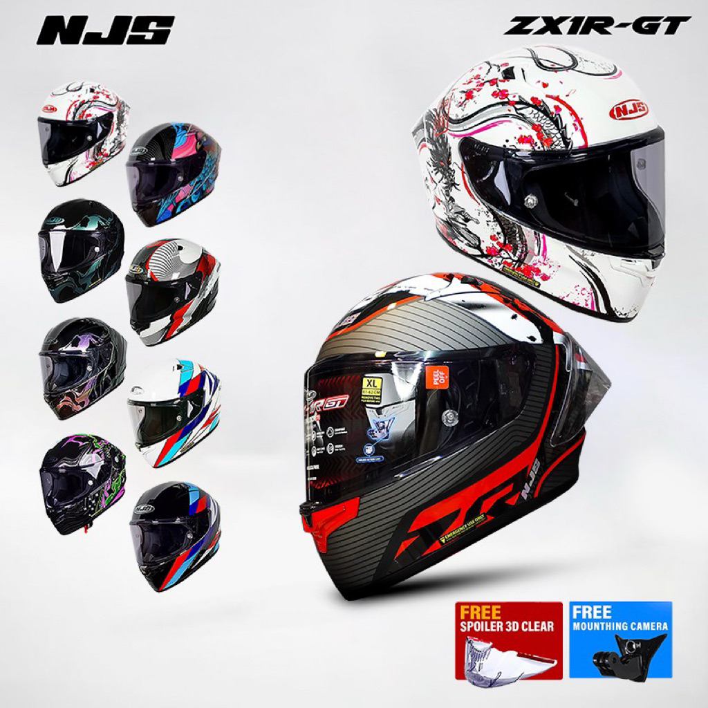 Jual Helm NJS ZX-1R GT MOTIF-Helm Full face Motif NJS ZX1R GT ORIGINAL | Shopee Indonesia