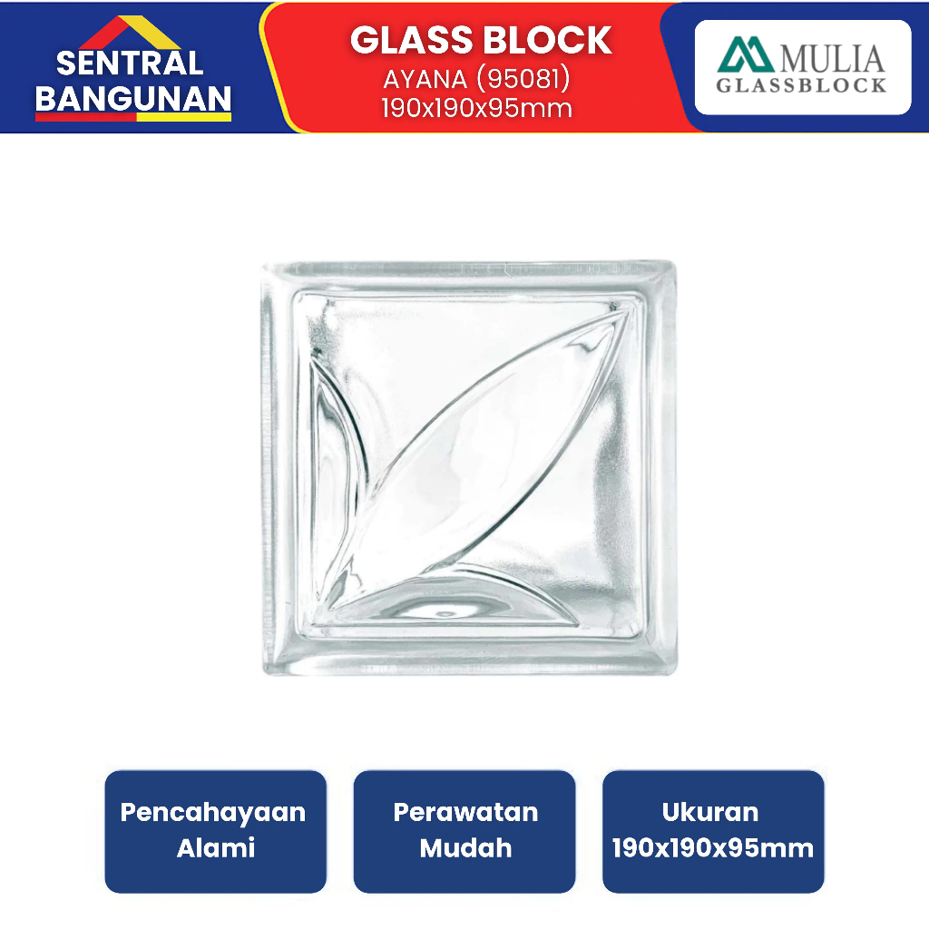 Jual Mulia Glass Block / Glass Blok Kaca Rumah Baru Motif Ayana 95081 ...