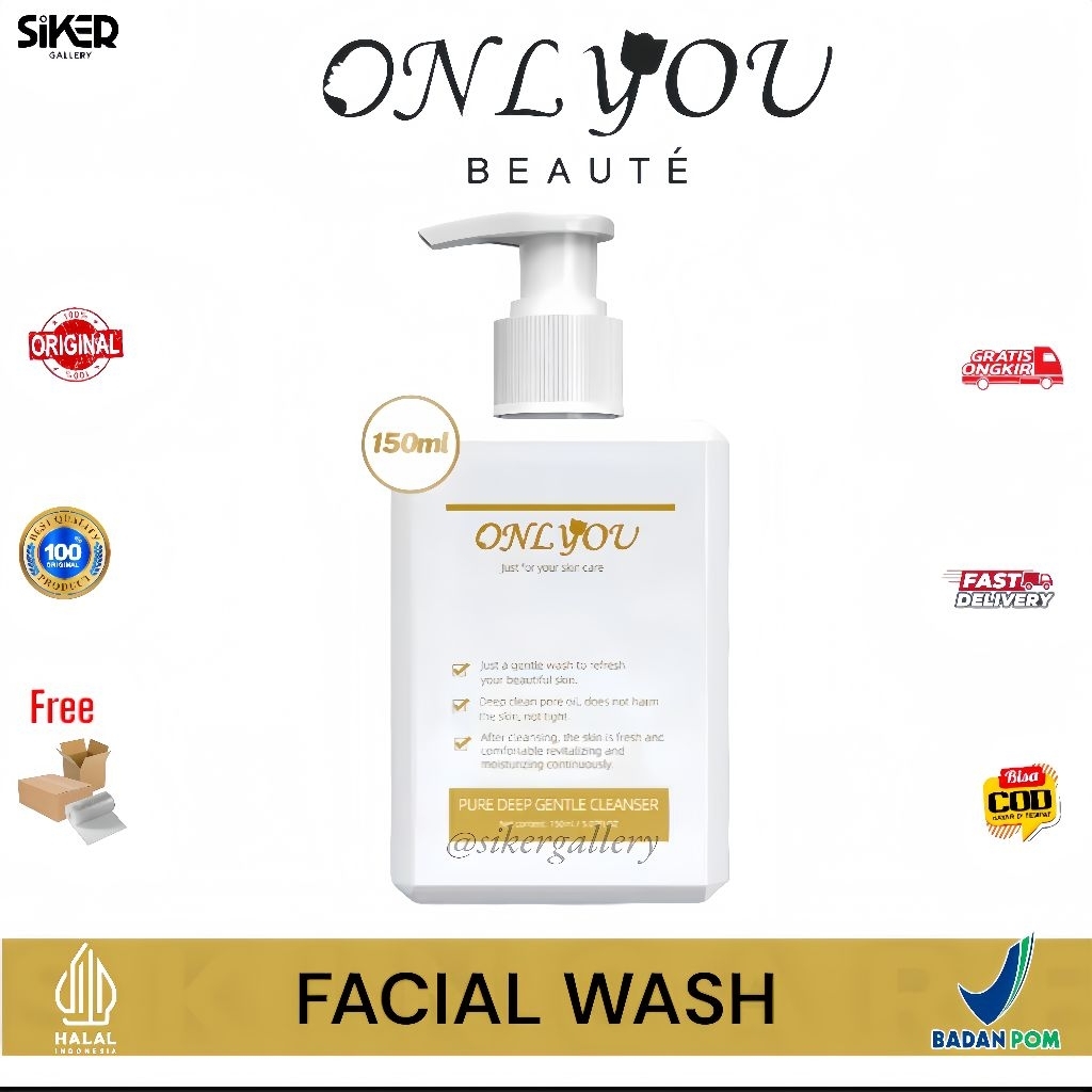 Jual onlyou facial wash 5X amino anti acne oil control brightening ...