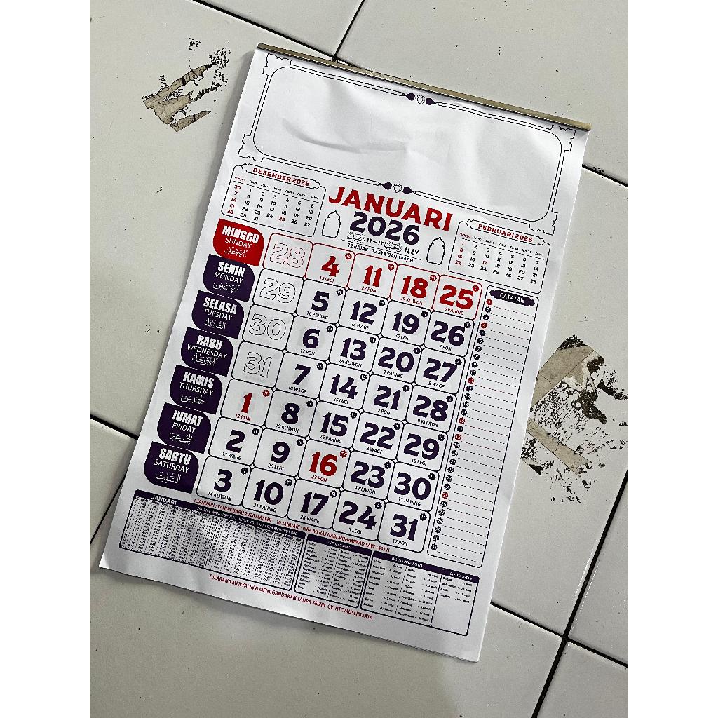 Jual KALENDER DINDING MASEHI 2026 TERMURAH | Shopee Indonesia