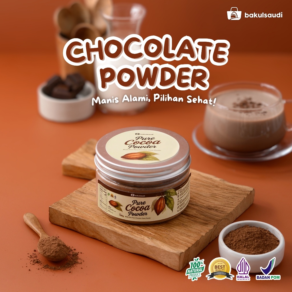 Jual Chocolate Cocoa Powder 100% Pure / Bubuk Coklat Serbuk Kakao ...