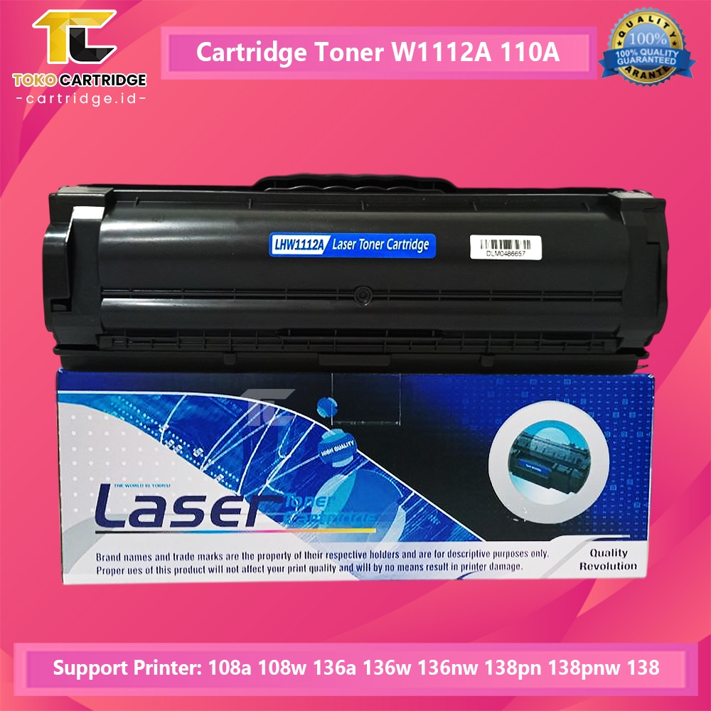 Jual Cartridge Toner Compatible W1112A 110A Printer LaserJet 107a 108a 108w 136a 136w 136nw ...