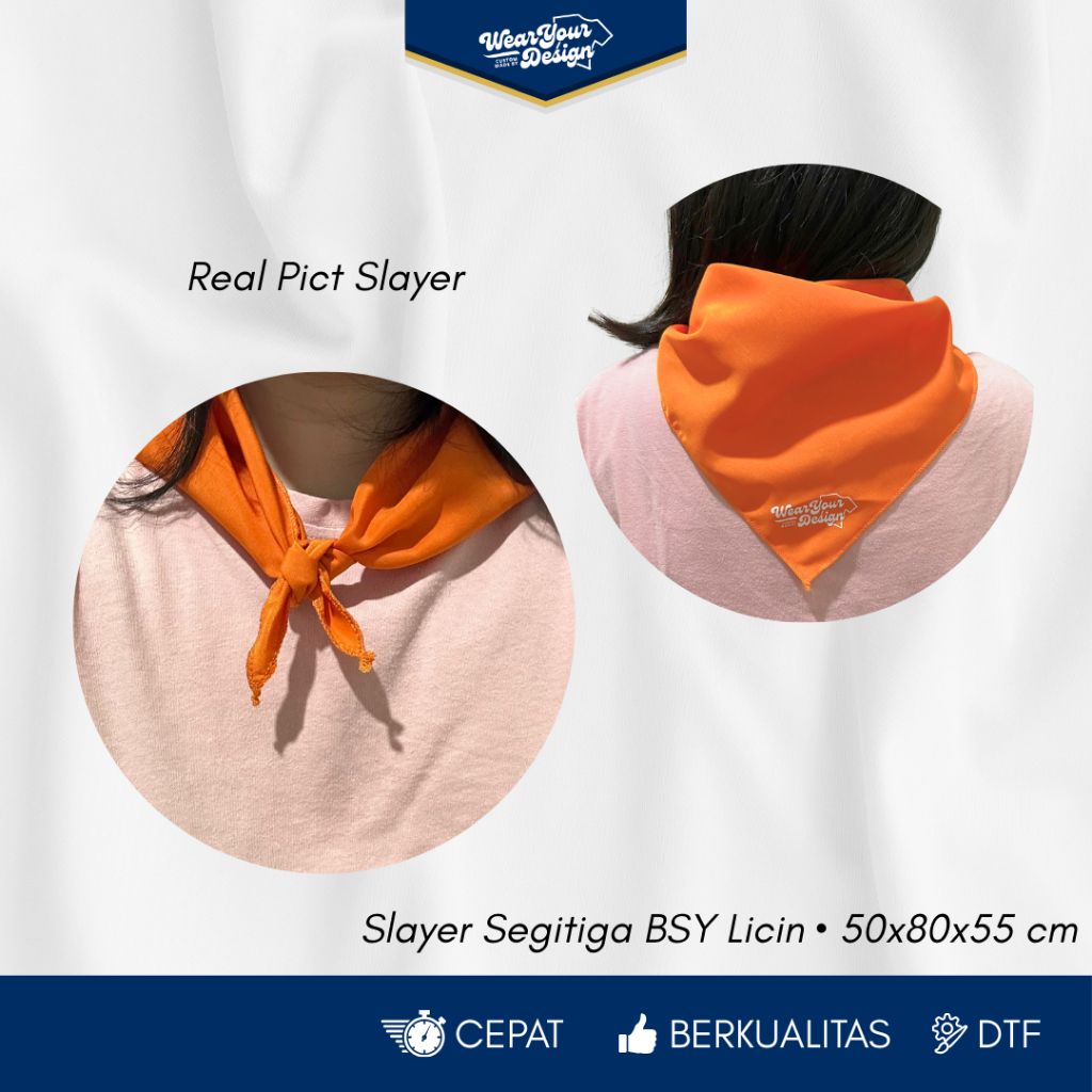 Jual Custom Slayer/Bandana/Syal Segitiga 50x80x55 cm Cocok untuk Umroh ...