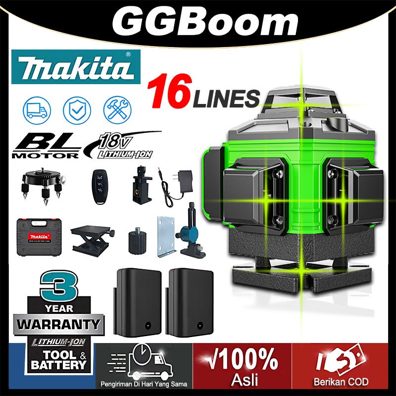 Jual Laser Level 16 Line Laser 4D With Remote 4 in 1 Alat laser Water ...