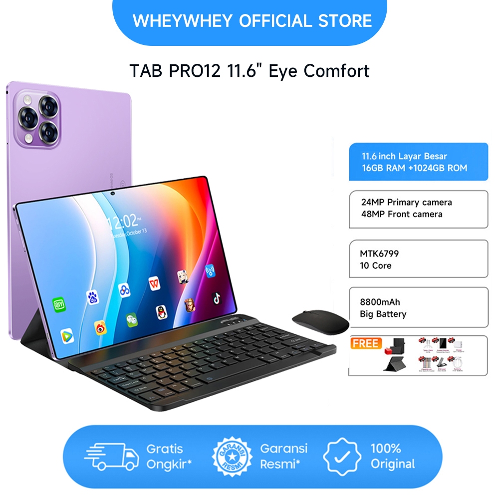 Jual Tablet Pro12 (16GB + 1024GB) | IPS 11.6" | 5G Dual SIM, WiFi ...