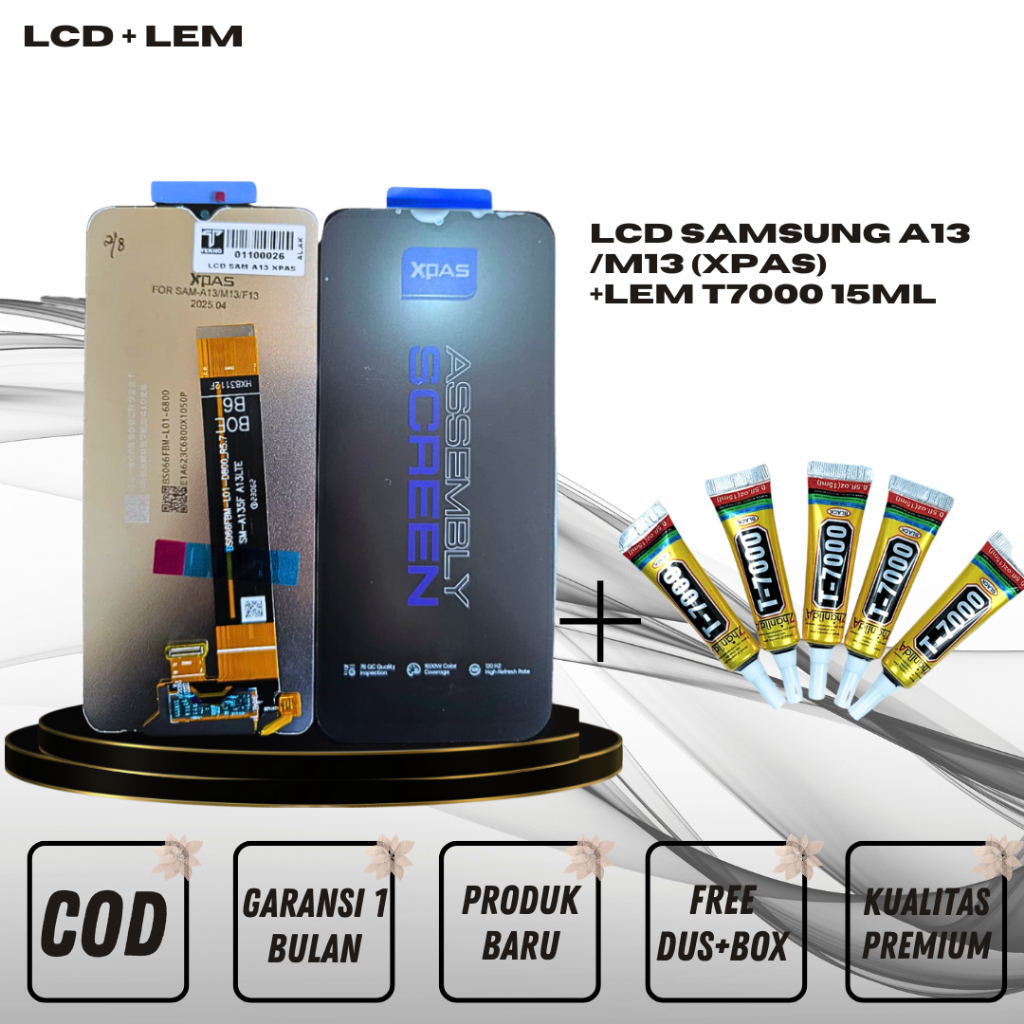 Jual LCD SAMSUNG A13/M13 (XPAS) ORIGINAL 100% FULLSET+TOUCHSCREEN+LEM ...