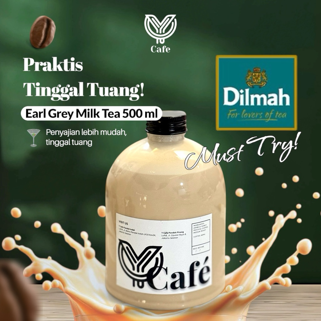 Jual Signature Creamy Earl Grey Milk Tea Y Cafe x Dilmah 500 ml Kemasan ...
