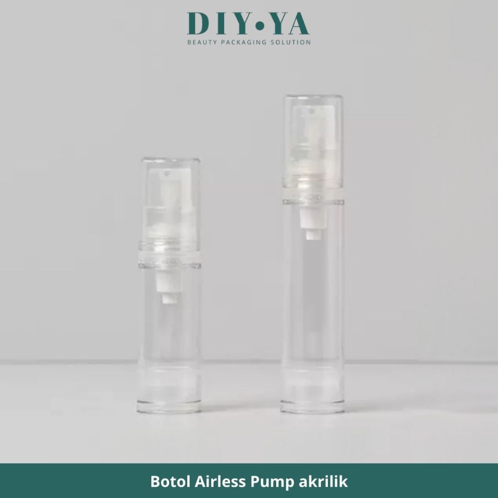 Jual Botol Airless Pump Transparan 5ml 10ml | travel pompa tanpa selang ...