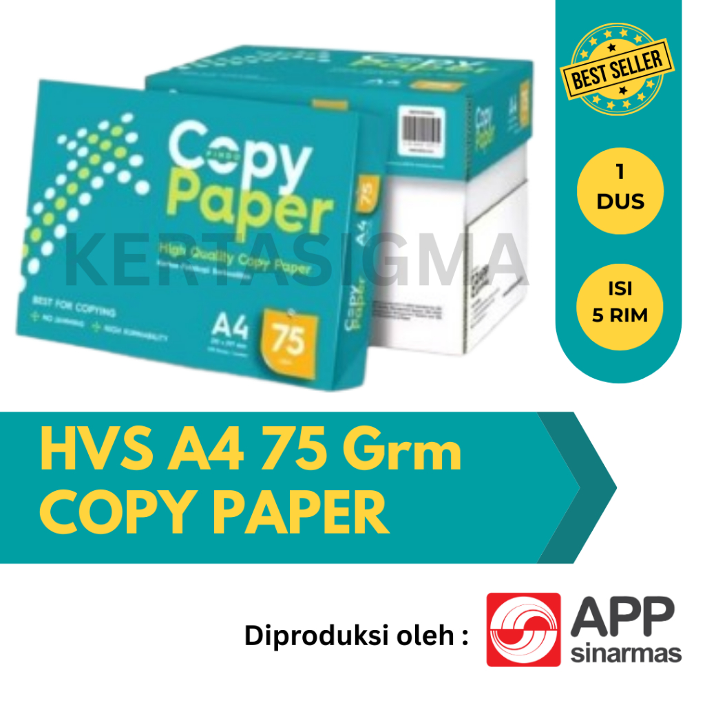 Jual Copy Paper Kertas Hvs A4 75 Gram 70 Gram 1 Dus 5 Rim Warna Putih ...