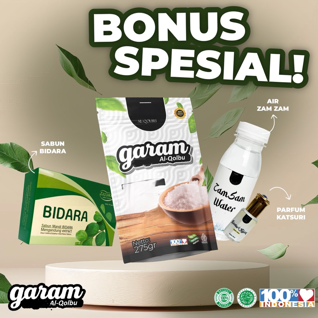 Jual Garam Terapi Kesehatan AlQolbu 275gr | Bonus ZamZam Parfum Sabun ...