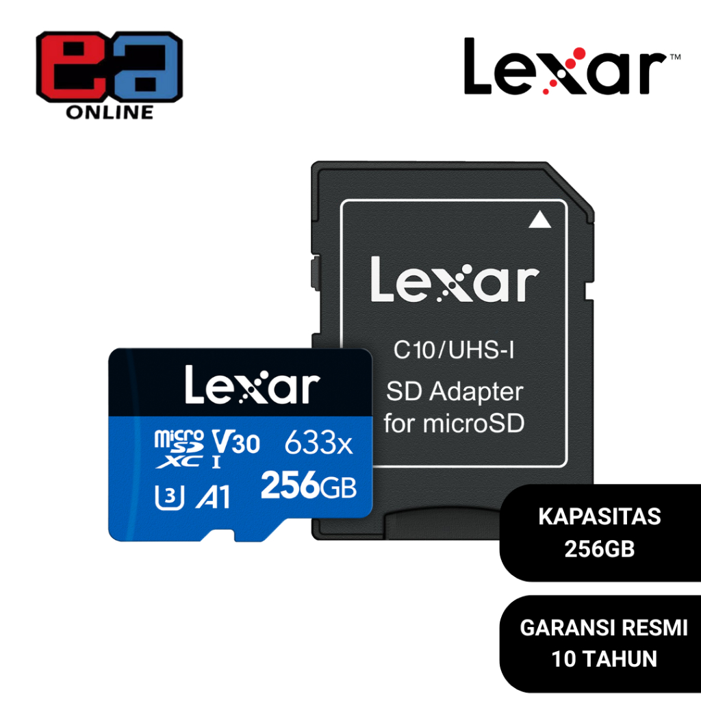 Jual Lexar Micro SD High Performance 633x Up to 100Mb/s - 256GB | Shopee Indonesia