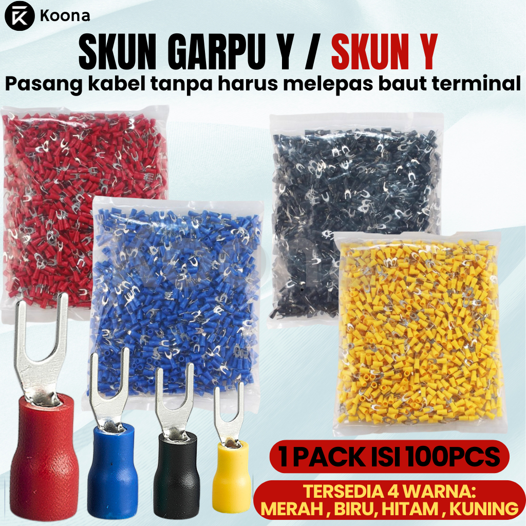 Jual [HARGA GROSIR] Skun Y SV 3.5-5 1PACK ISI 100PCS / Sekun Kabel Y ...