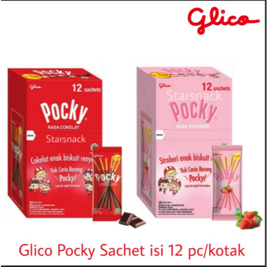 Jual (Per BOX isi 12 Sachet) Glico Pocky 2000 Biskuit Chocolate ...