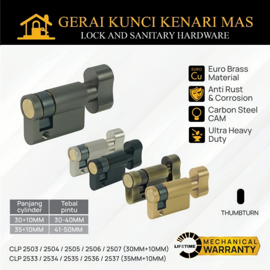 Jual PALOMA Half Cylinder Anak Kunci Pintu Kamuflase Setengah Silinder ...