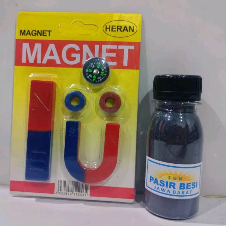 Jual PASIR BESI PLUS MAGNET U I O BESAR DAN KOMPAS BAHAN PRAKTEK ...