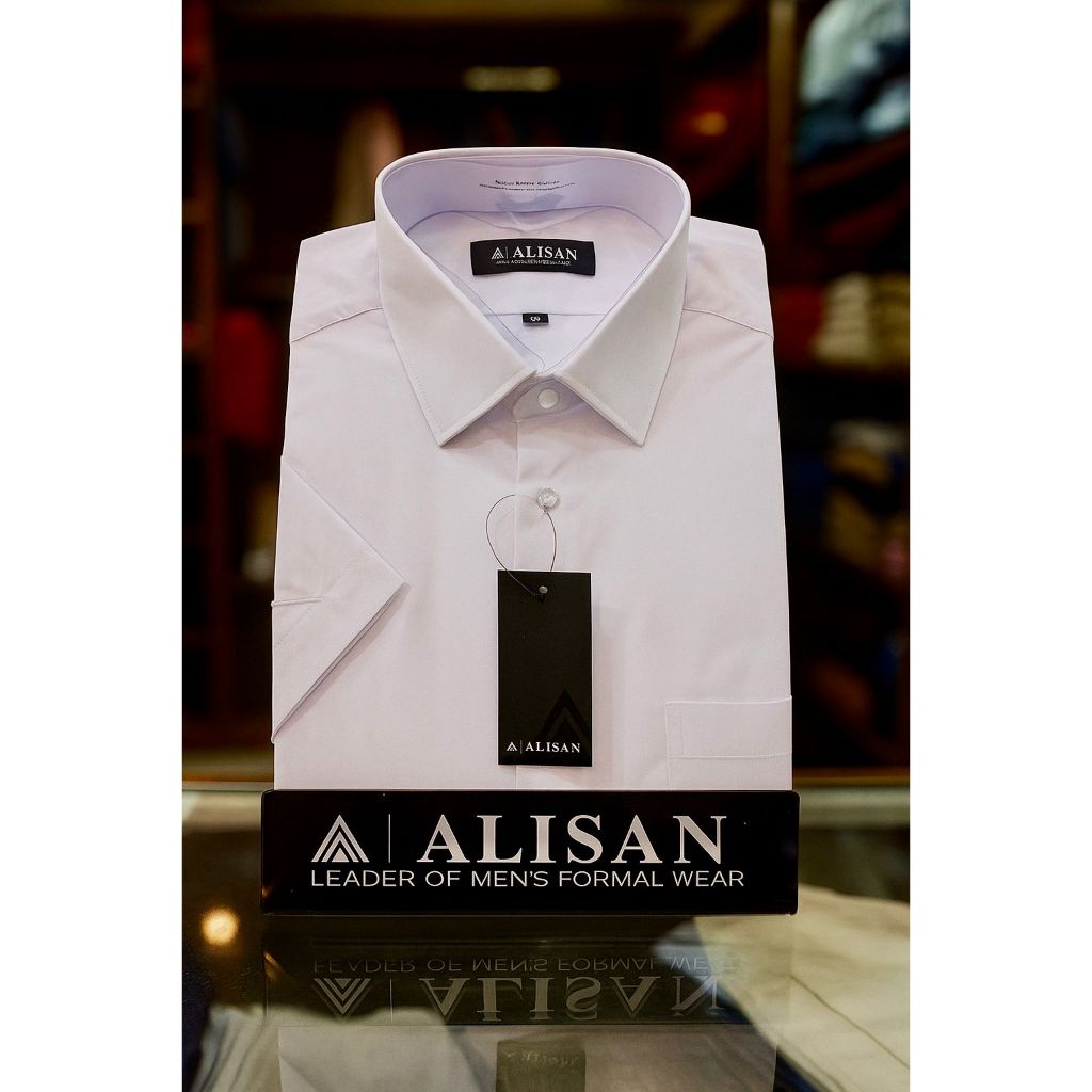 Jual Kemeja Alisan Putih Polos Model Slimfit Formal Lengan Pendek untuk ...
