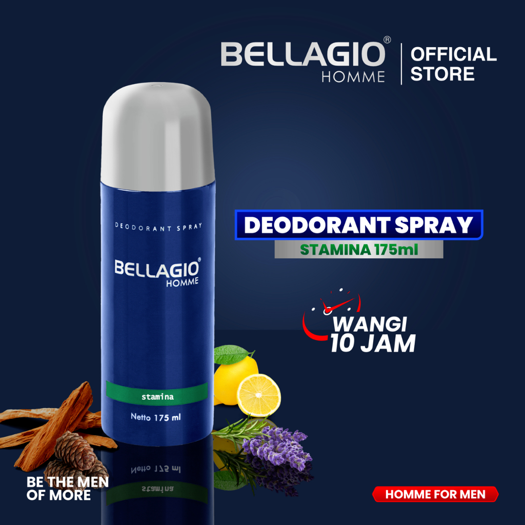 Jual Bellagio Deodorant Spray Stamina (Green, 175ml) Deodorant ...