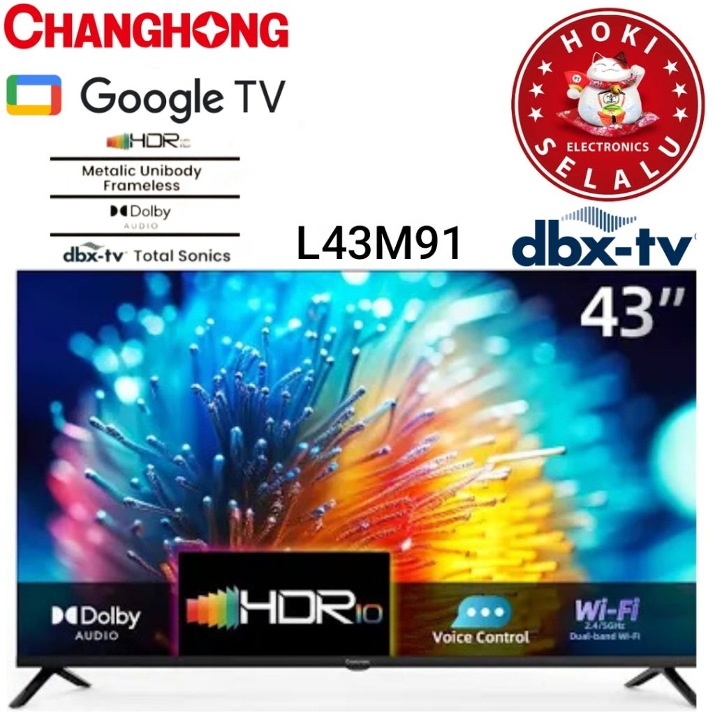 Jual Changhong Smart Google LED TV 43 Inch L43M91 Metallic Frame Less ...